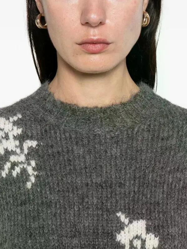 JIL SANDER Floral-pattern Crew-neck Sweater