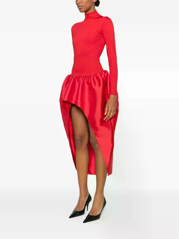 ATU BODY COUTURE Long-sleeve Asymmetric Dress - Red