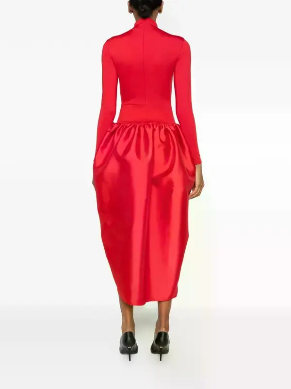 ATU BODY COUTURE Long-sleeve Asymmetric Dress - Red