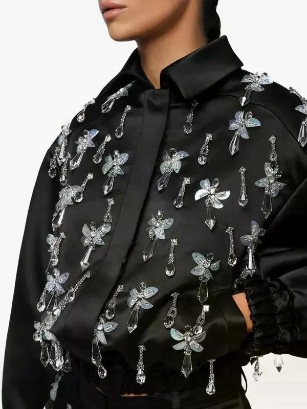 ANOUKI Crystal-embellished Bomber Jacket