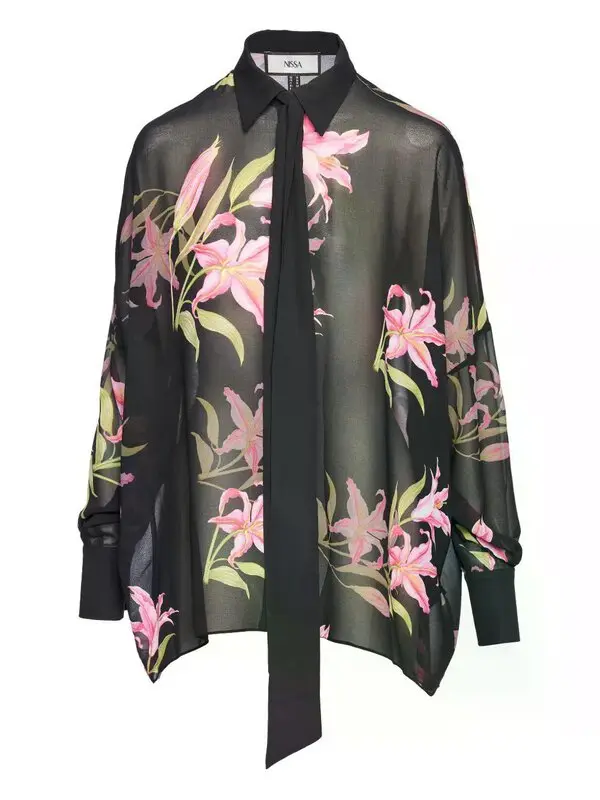 NISSA Floral Tie Blouse