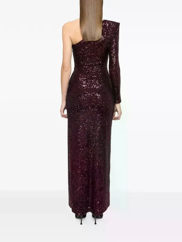 NISSA Sequin-embellished One-shoulder Maxi Dress