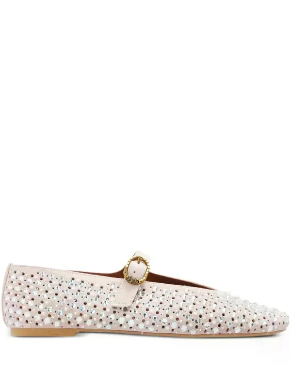 Kurt Geiger Mayfair Embellished Buckle Ballet Flat - Pink