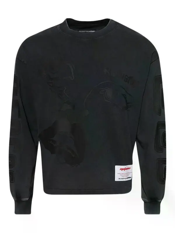 RRR123 Graphic-print Long-sleeved Sweatshirt - Black