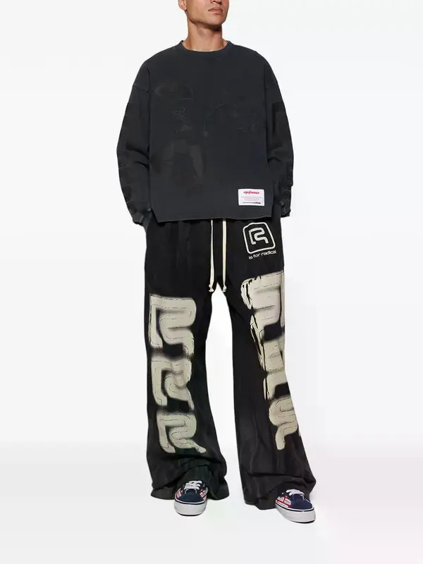 RRR123 Graphic-print Long-sleeved Sweatshirt - Black