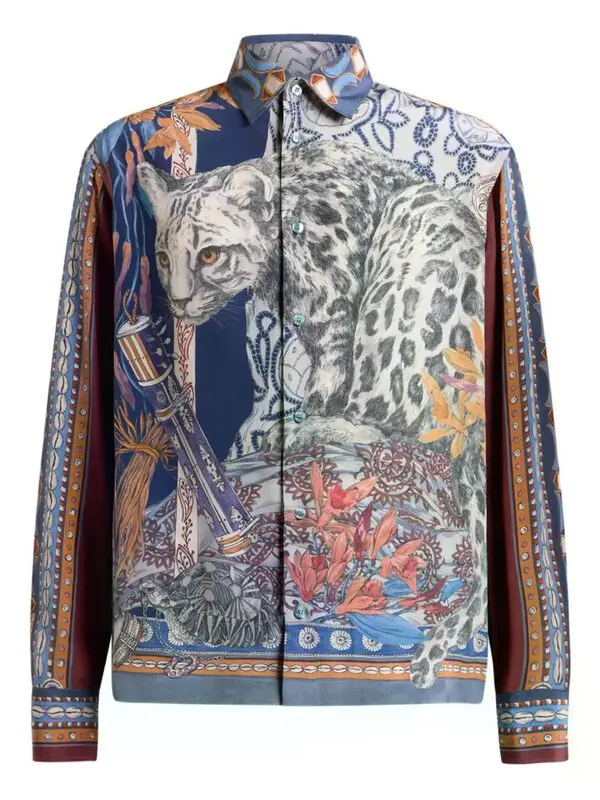 Etro Leopard-print Silk Shirt
