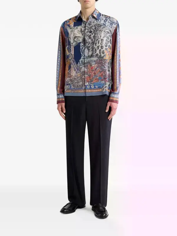Etro Leopard-print Silk Shirt
