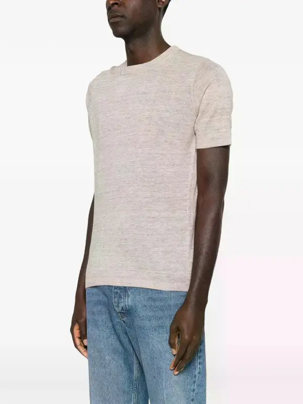 Brunello Cucinelli Short-sleeve Knitted T-shirt - Neutrals