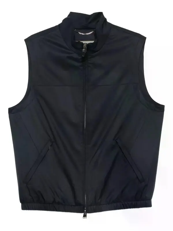 Canali Zip-fastening Sleeveless Gilet - Blue