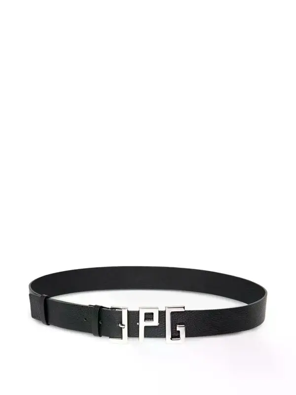Jean Paul Gaultier Logo Plaque Leather Belt - Black