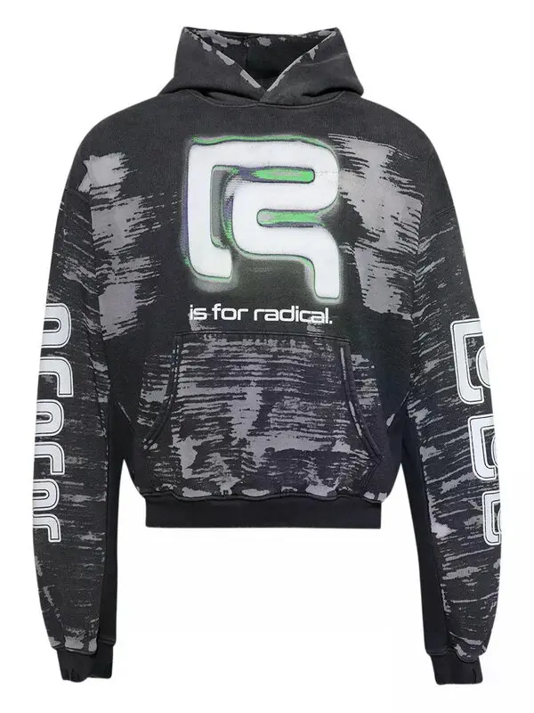 RRR123 Graphic-print Hoodie - Grey