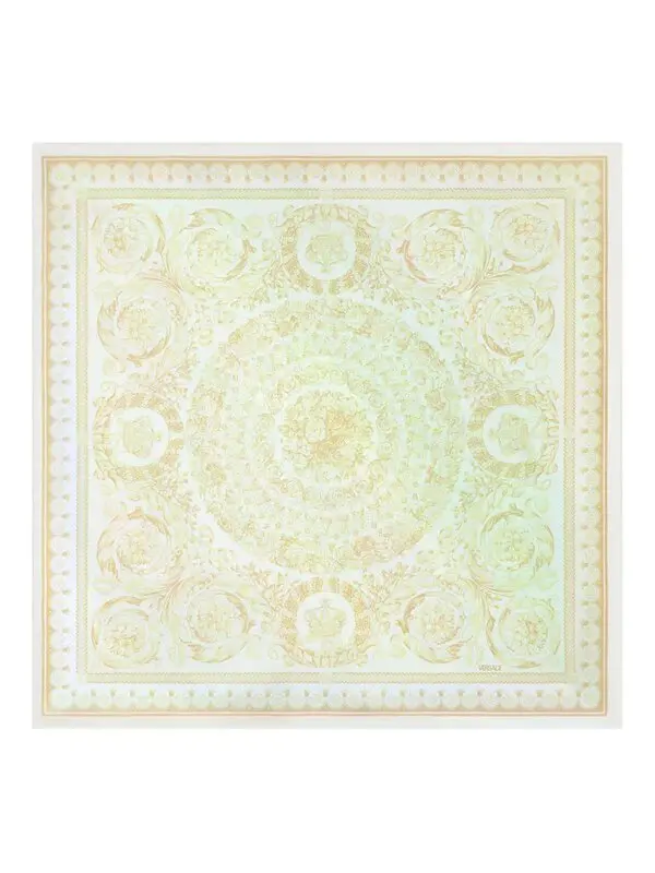 Versace Barocco-print Silk Scarf - White