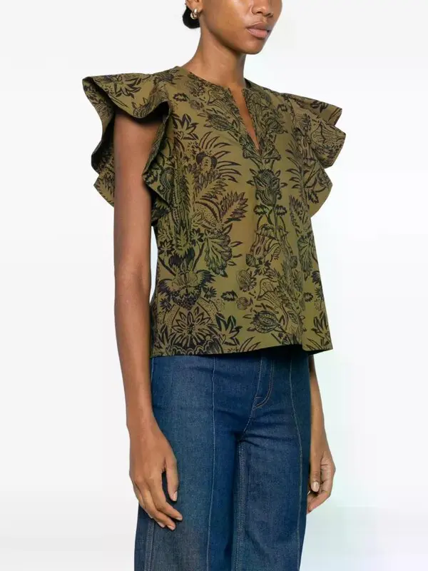Ulla Johnson Ruffled Floral-pattern Blouse