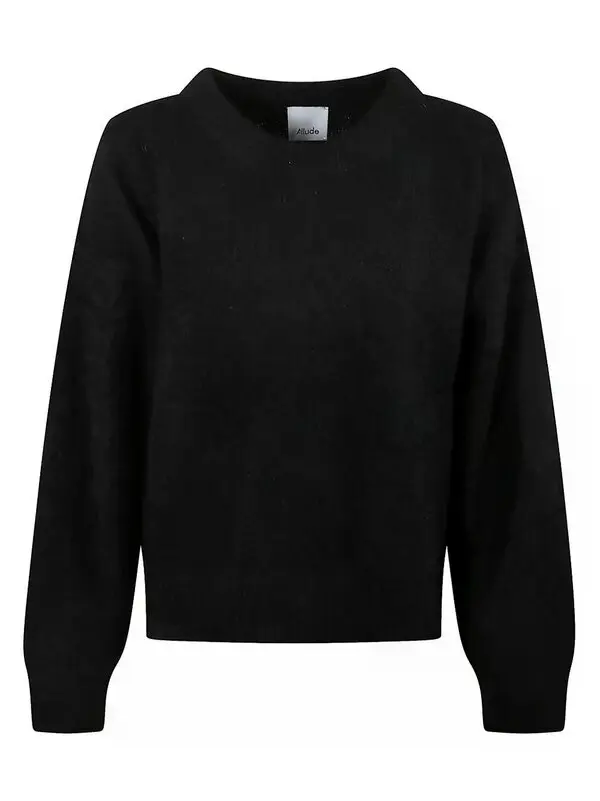 ALLUDE Round-neck Fine-knit Sweater