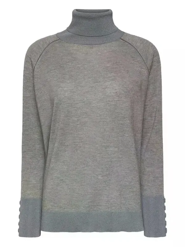 ELENA MIRO` Button-embellished Turtleneck Knitwear