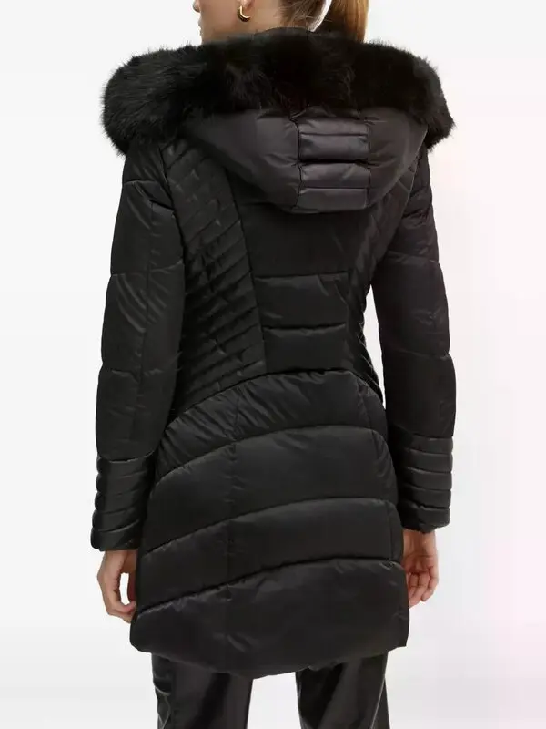 Guess Quilted Hooded Jacket With Faux-fur Trim