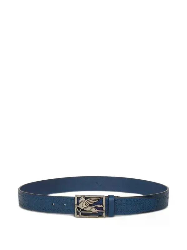 Etro Pegaso-buckle Leather Belt - Blue