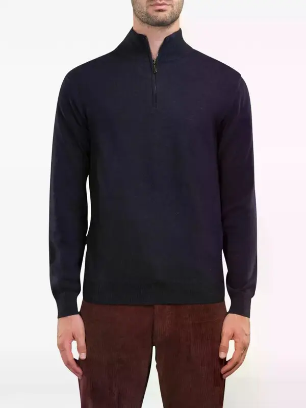 MOORER Half-zip Turtleneck Sweater