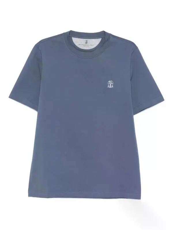 Brunello Cucinelli Jersey T-shirt With Logo - Blue