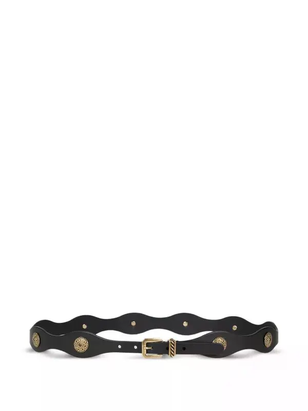 Etro Jewel Studs Leather Belt - Black