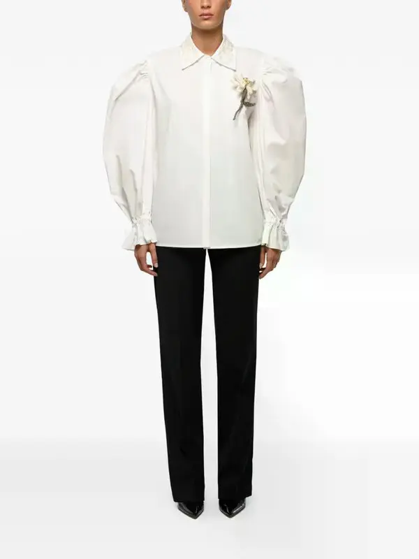 ANOUKI Floral-appliqué Shirt