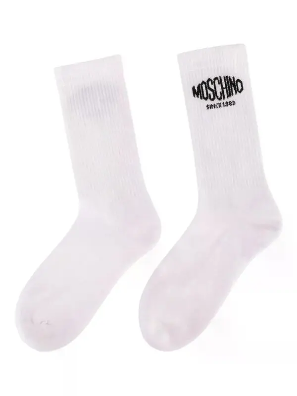 Moschino Logo-detail Socks - White