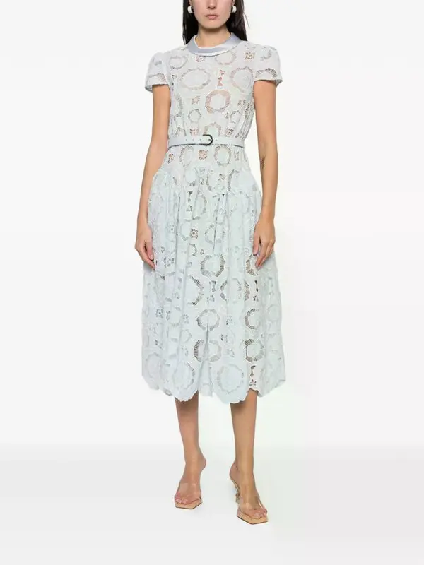 SELF-PORTRAIT Floral-lace Midi Dress