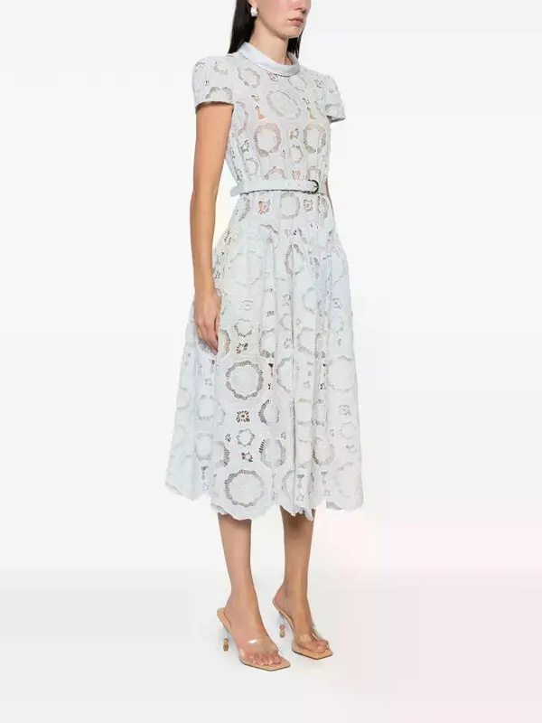 SELF-PORTRAIT Floral-lace Midi Dress