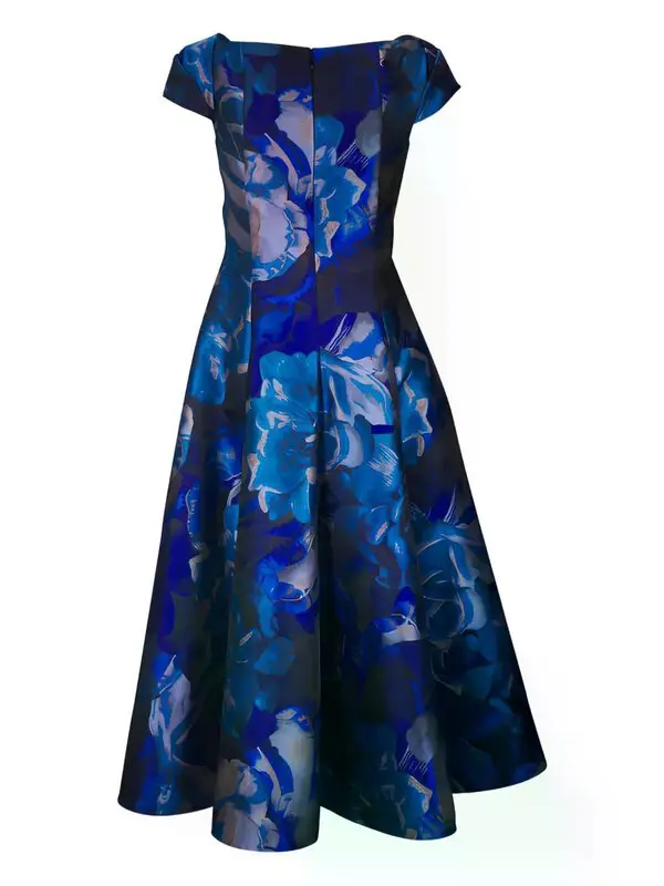 Talbot Runhof Floral-print Midi Dress - Blue