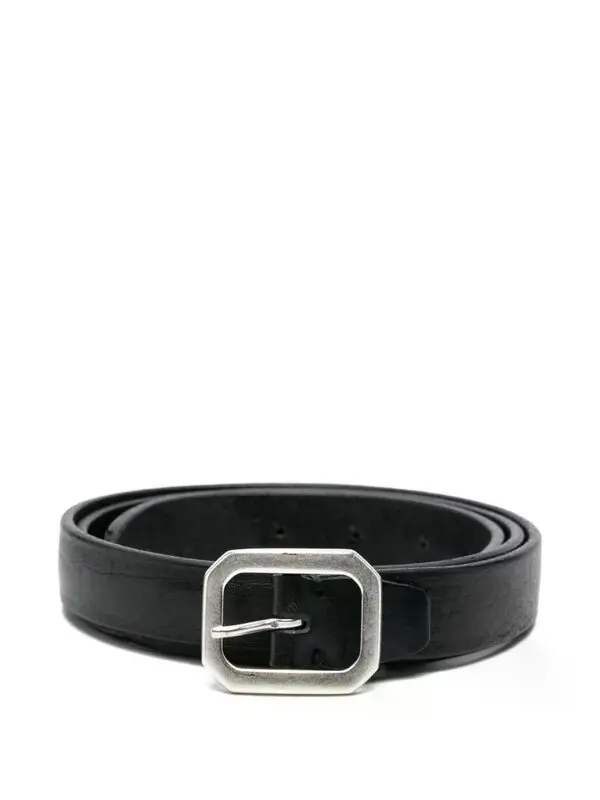 ALBERTO LUTI Buckle Leather Belt - Black