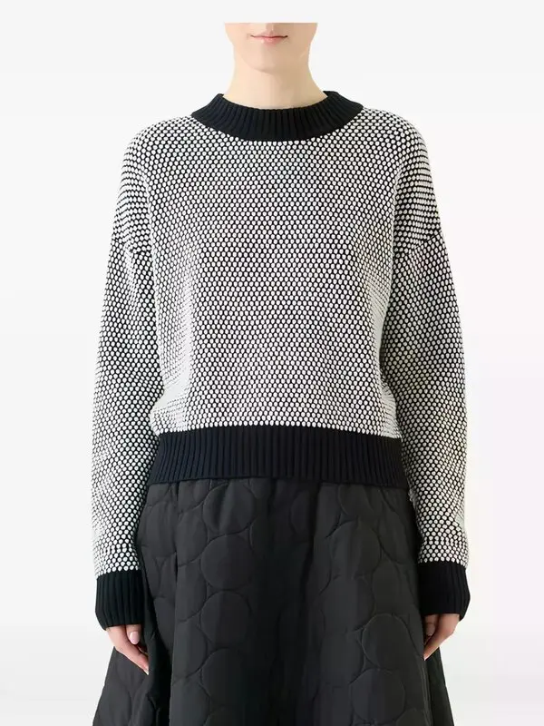 Akris Textured Knit Crew-neck Sweatshirt