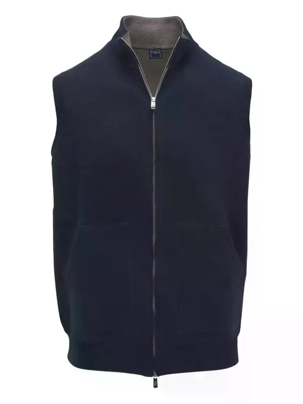 Fedeli Sleeveless Zip Jacket - Blue