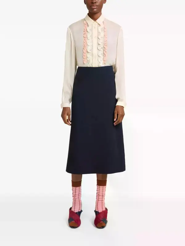 Marni A-line Crêpe Midi Skirt