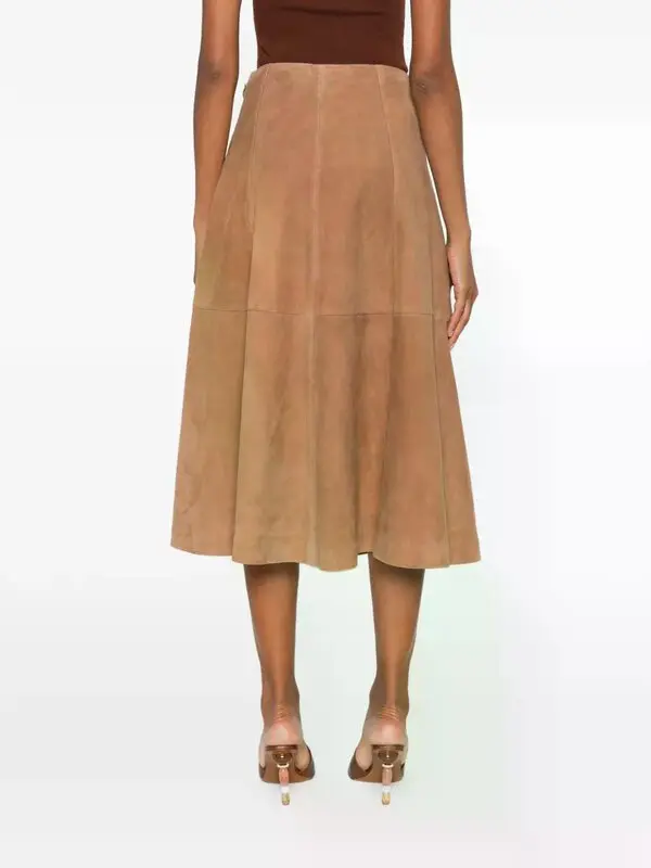 Simkhai Paneled Suede Midi Skirt