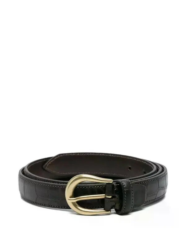 ALBERTO LUTI Buckle Leather Belt - Brown