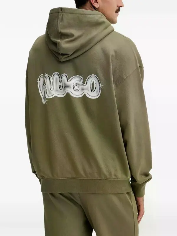 Hugo Logo-print Long-sleeve Hoodie