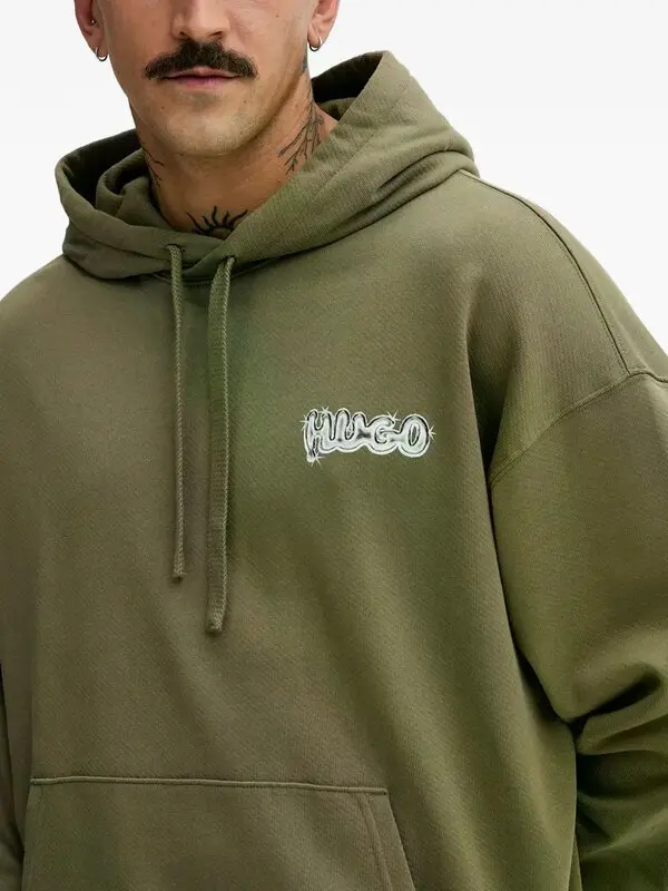 Hugo Logo-print Long-sleeve Hoodie