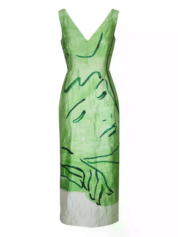 Erdem Abstract-print Midi Dress