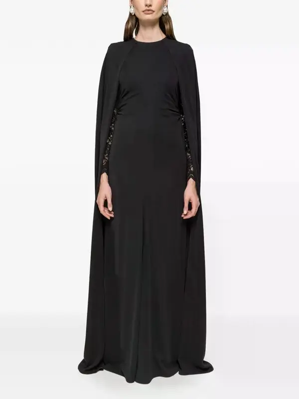 NISSA Lace Cape Maxi Dress