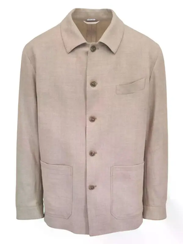 ATELIER MUNRO Button-front Patch-pocket Shirt Jacket - Neutrals