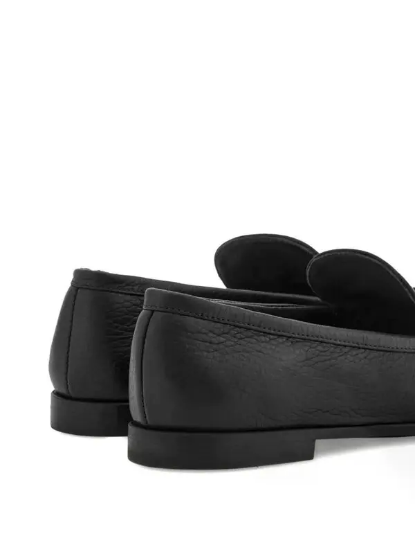 FERRAGAMO Gancini Almond-toe Loafers - Black