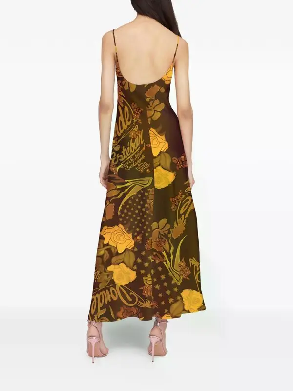 brown floral slip dress The Amelia Toile Bias Slip Dress main image 0