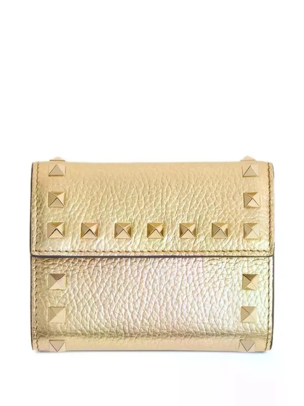 Valentino Garavani Rockstud Trifold Wallet - Gold