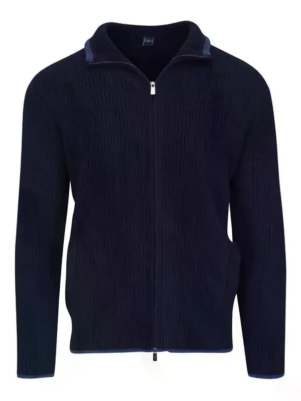 Fedeli Cable Knit Zip Cardigan