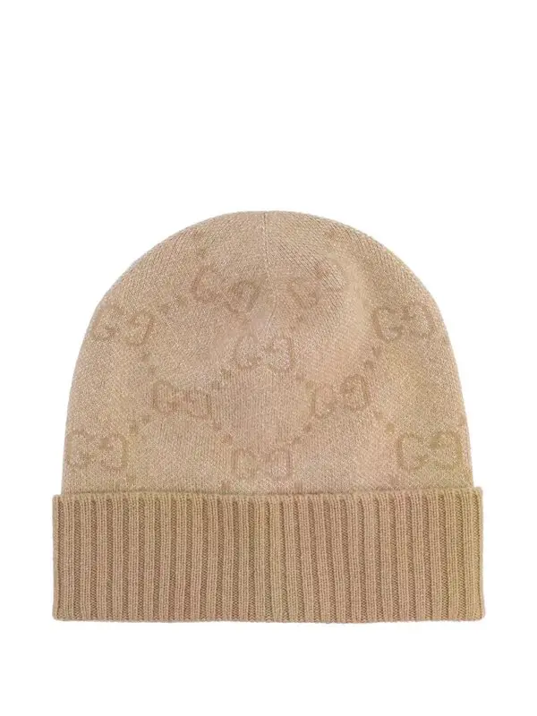 Gucci Jacquard Ribbed Beanie - Neutrals