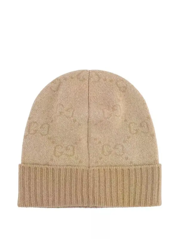 Gucci Jacquard Ribbed Beanie - Neutrals