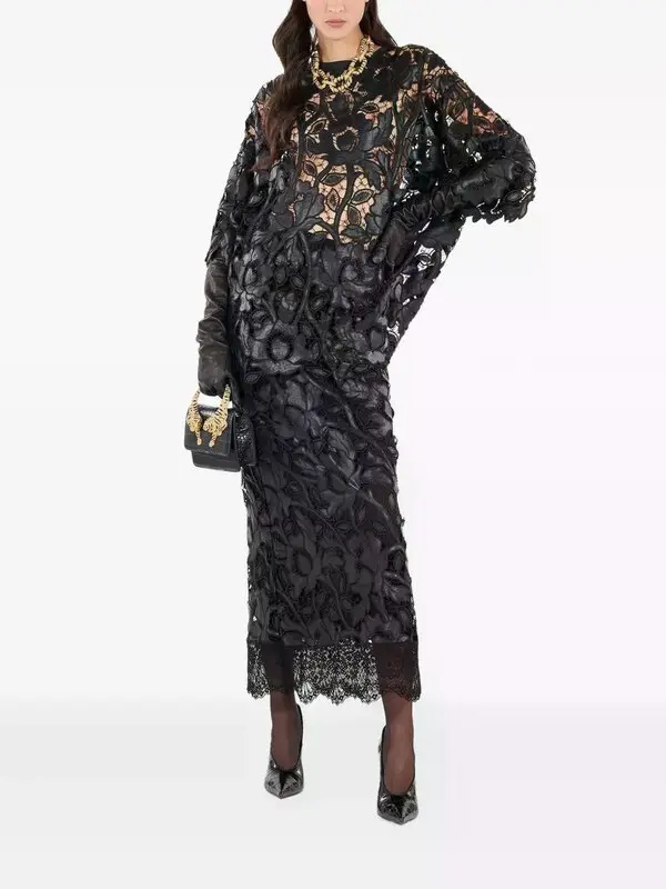 Roberto Cavalli Floral Lace Skirt