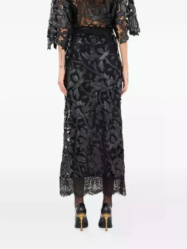 Roberto Cavalli Floral Lace Skirt