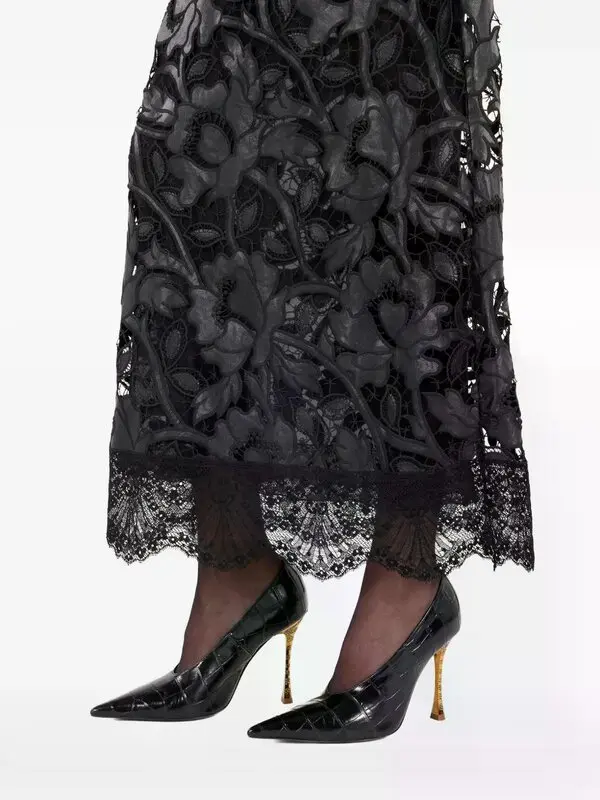 Roberto Cavalli Floral Lace Skirt