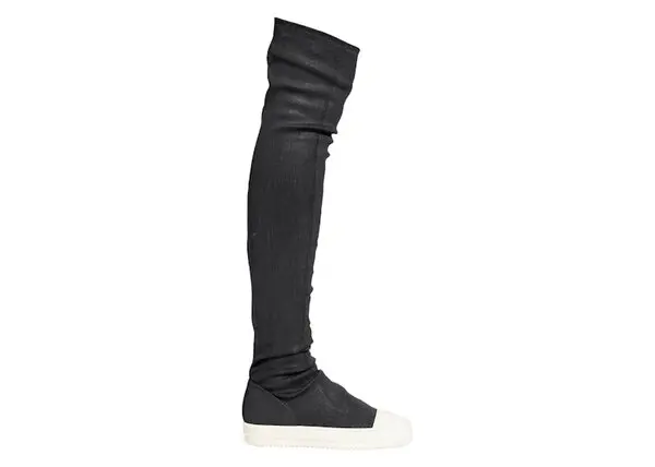 Rick Owens High Sock Sneaks - Black Wax/milk